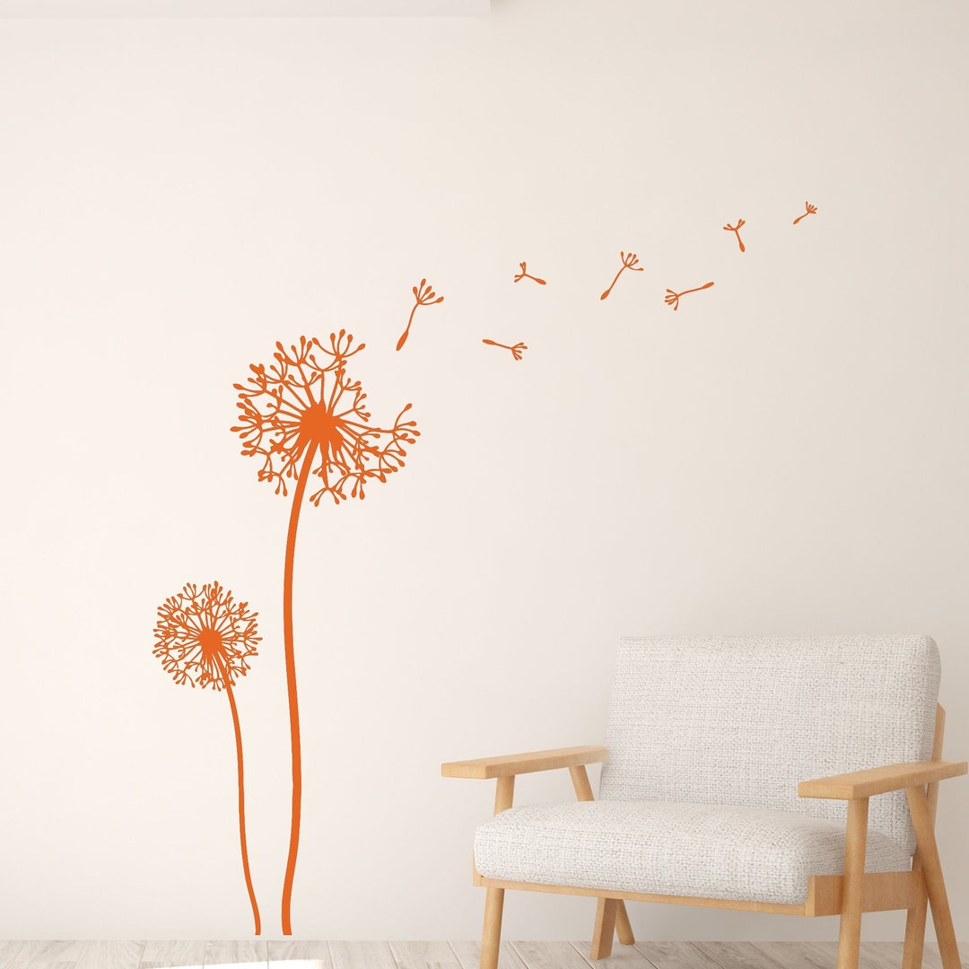 Dandelions Wall Vinyl Decal Wild Flowers Nature Plant Room Decoration ...