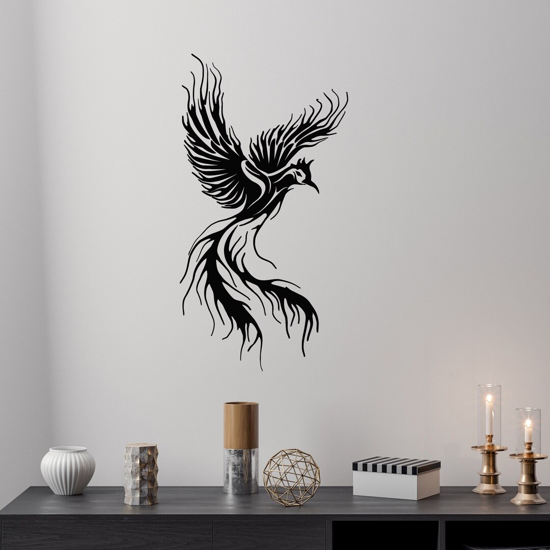 Phoenix Vinyl Wall Decal Fly Bird Fantasy Fairytale Kids Room Stickers ...