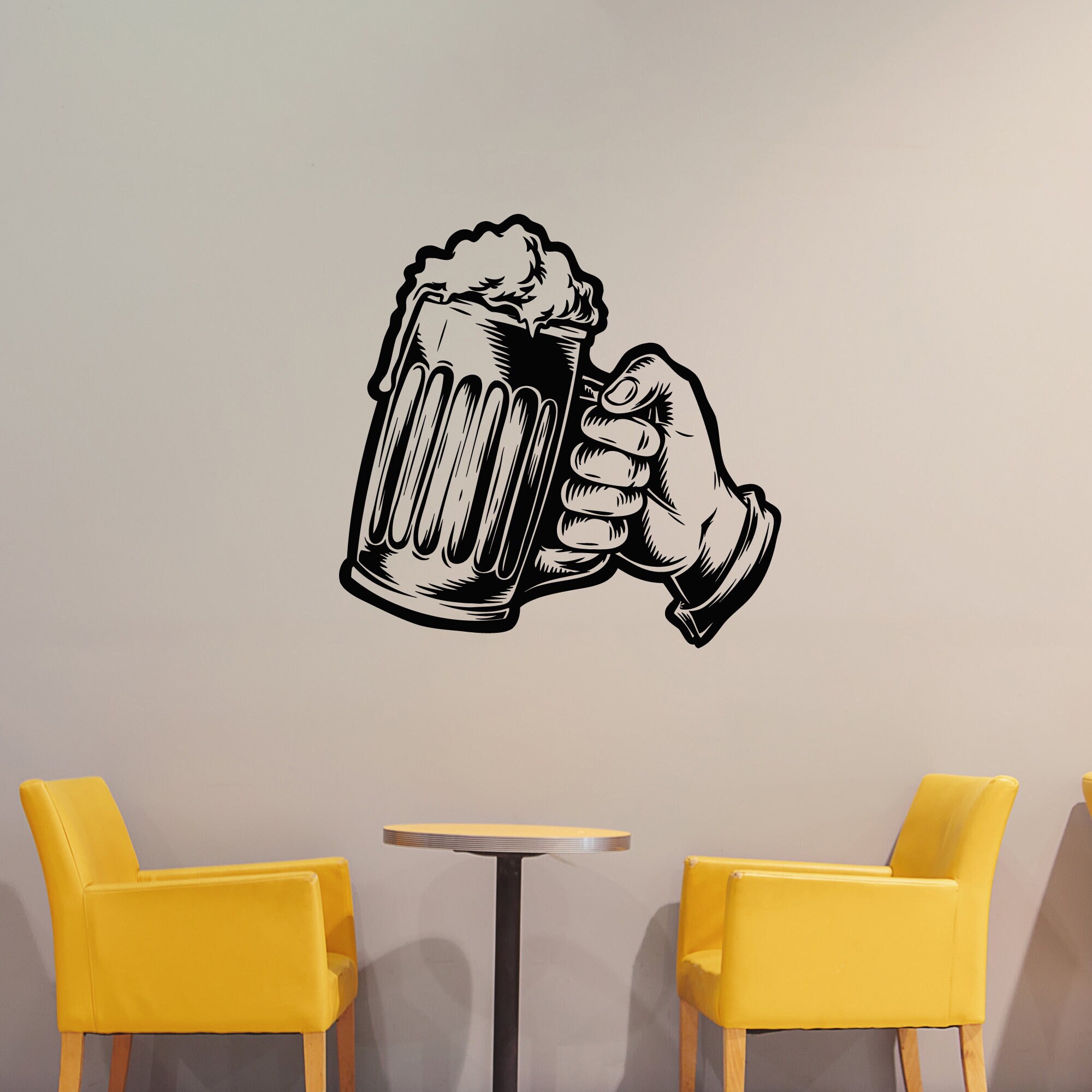 Beer Vinyl Wall Decal Mug Craft Pub Beer Time Bottles Stickers Mural ...