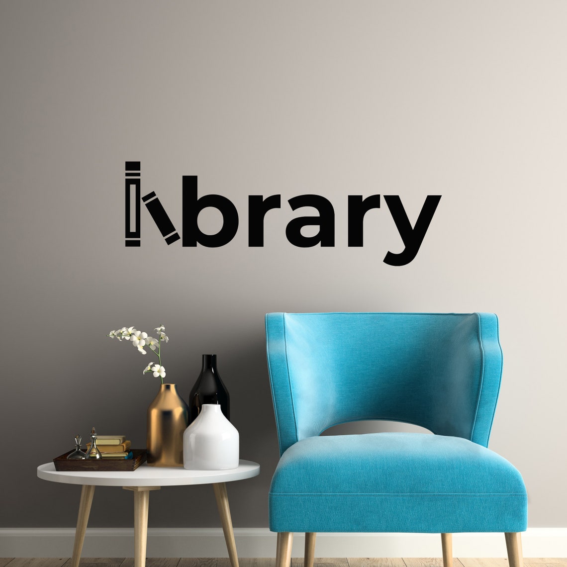 Library Vinyl Wall Decal Book Reading Corner Room Word School | Etsy