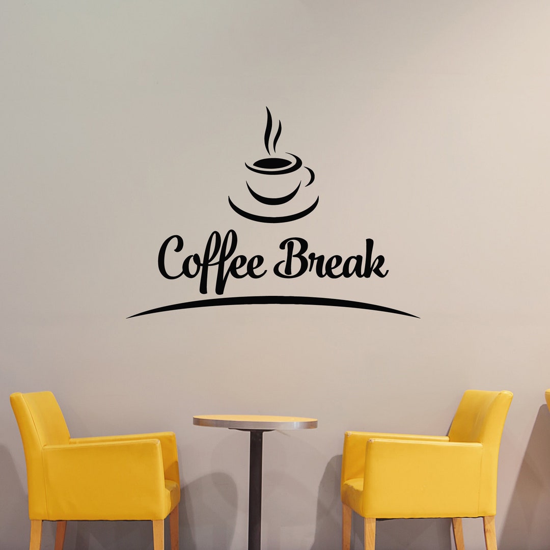 Coffee Vinyl Wall Decal Coffee Break Room Cafe and Drink Cup Stickers ...