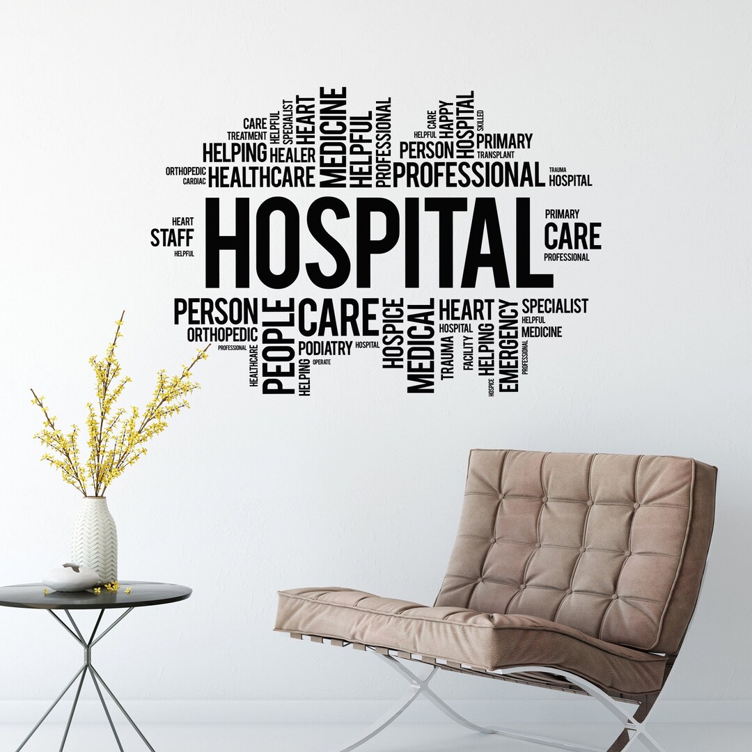 Modern Hospital Vinyl Wall Decal - Nurse Gift - Doctor Office Art ...