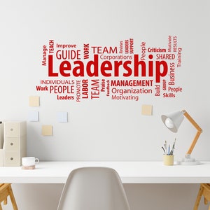 Leadership Vinyl Wall Decal Office Space Business Motivational Teamwork ...