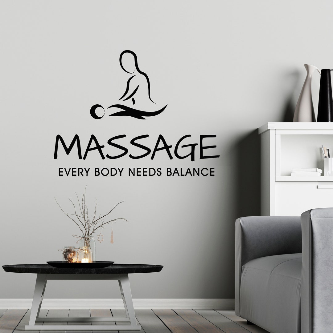 Massage Therapy Vinyl Wall Decal Masseur Spa Salon Decoration Window ...