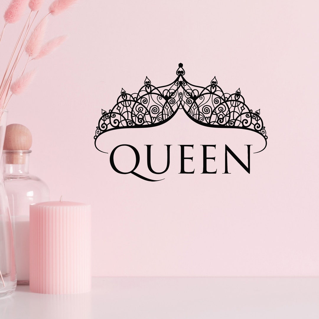 Queen Vinyl Wall Decal Royal Crown Tiara Beauty Spa Salon Stickers ...