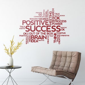 Success Vinyl Wall Decal Positive Words Home Office Space Window Decor ...