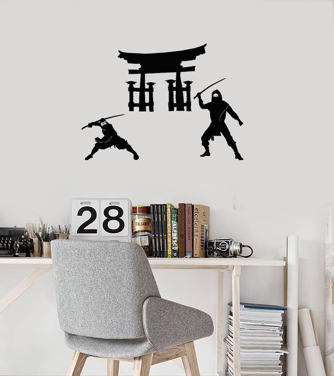 Japanese Ninja Vinyl Wall Decal Japan Gate Boy Room Decor Stickers ...