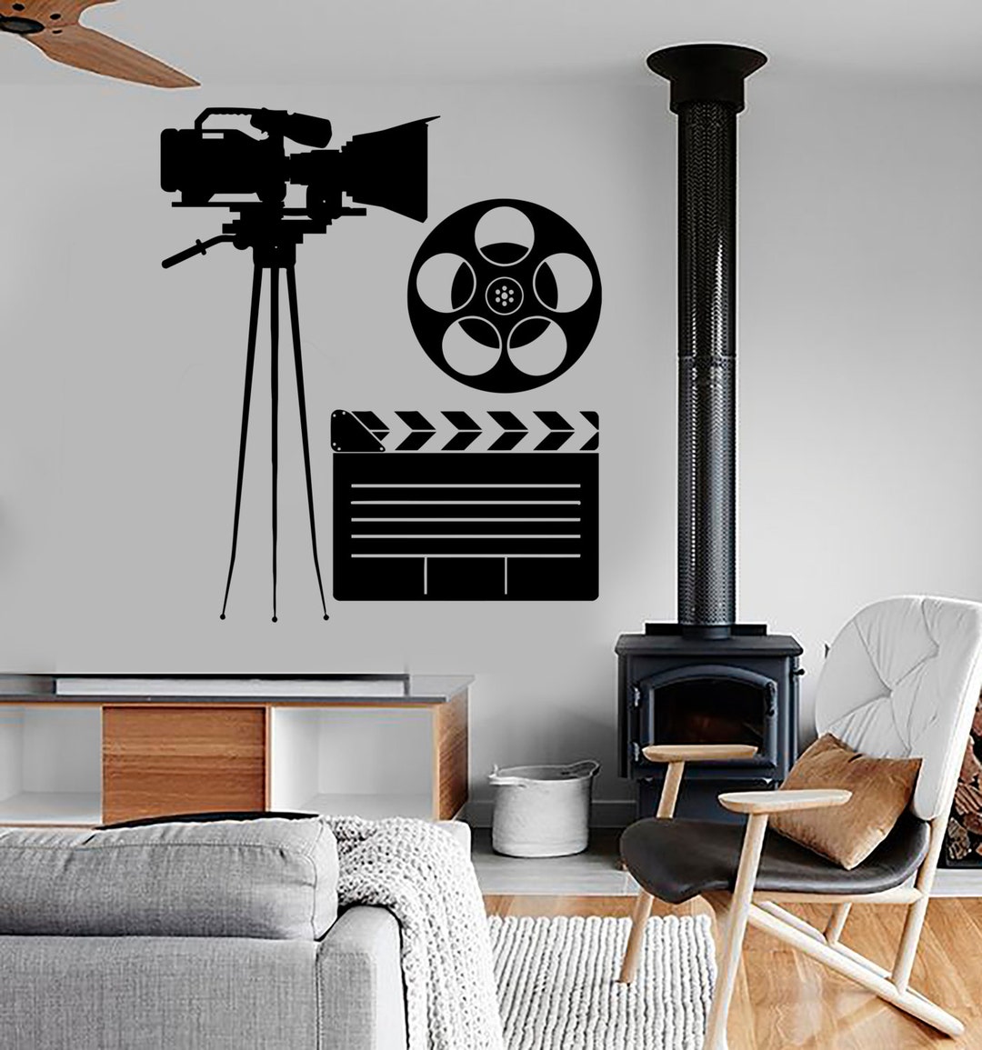 Wall Vinyl Decal Movie Making Film Camera Actress Cool Amazing Decor ...