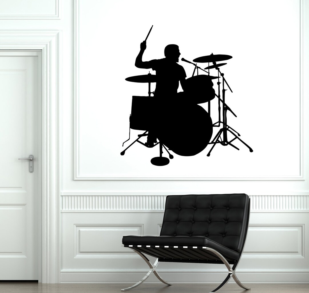 Wall Vinyl Decal Drum Drummer Music Cool Guaranteed Quality Decor for ...