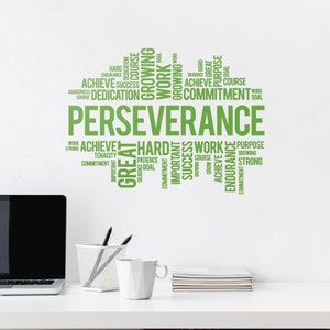 Perseverance Vinyl Wall Decal: Office Decor, Classroom Stickers ...