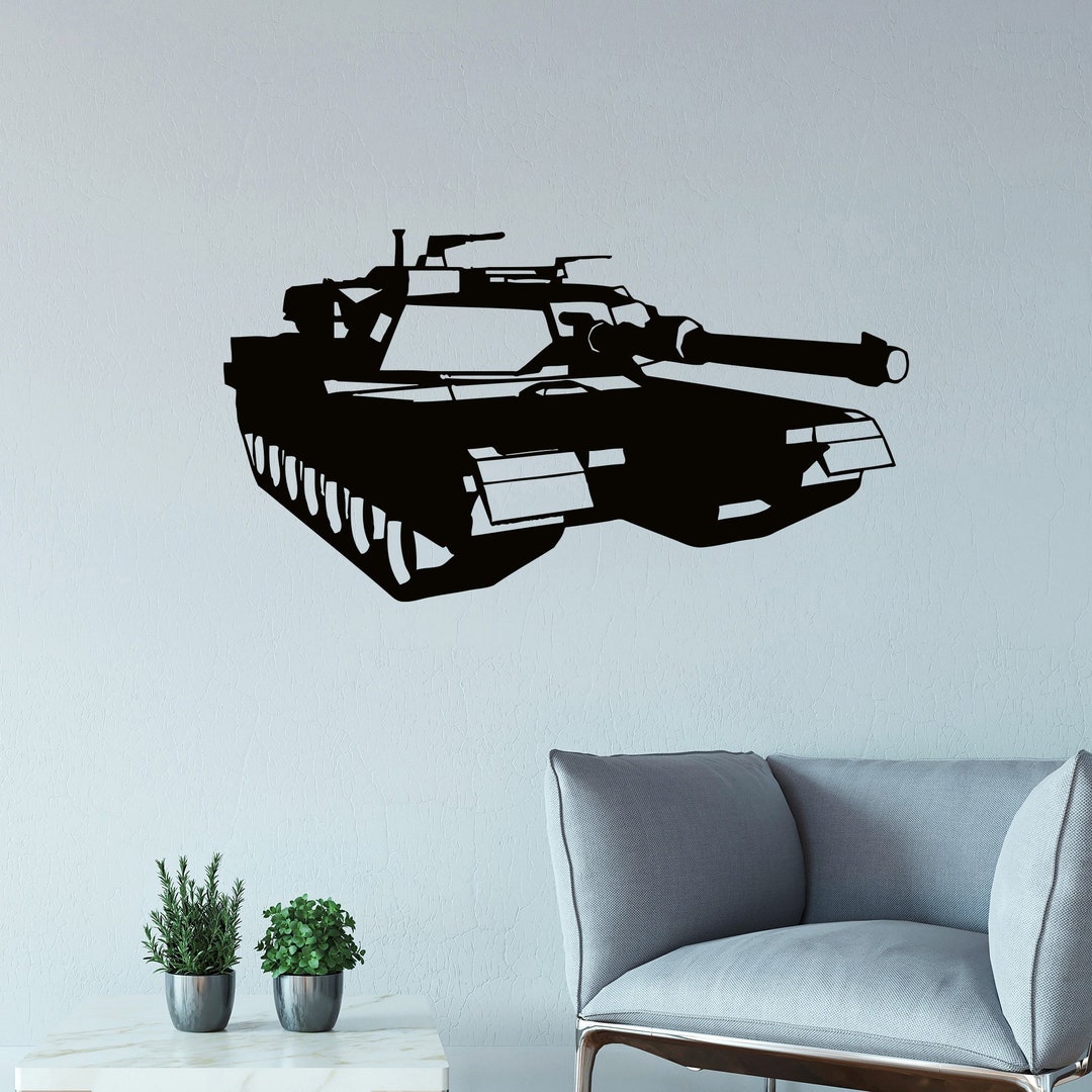 Military Tank Vinyl Wall Decal War Army Soldier Room Decor Art Stickers ...