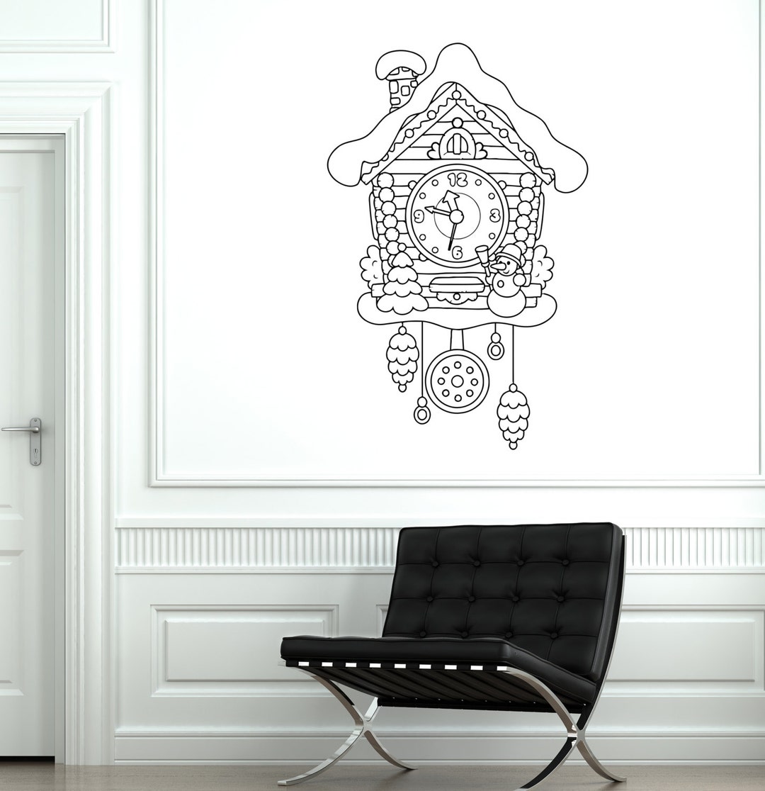 Wall Vinyl Fairytale Cuckoo-clock Watch for Bedroom Mural Vinyl Decal ...