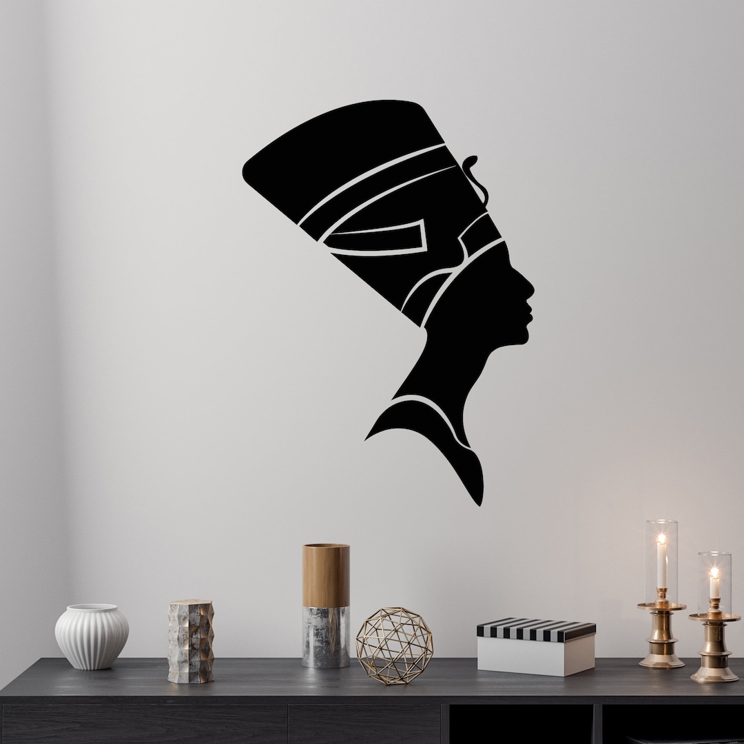 Cleopatra Silhouette Vinyl Wall Decal Queen of Ancient Egypt Crown ...
