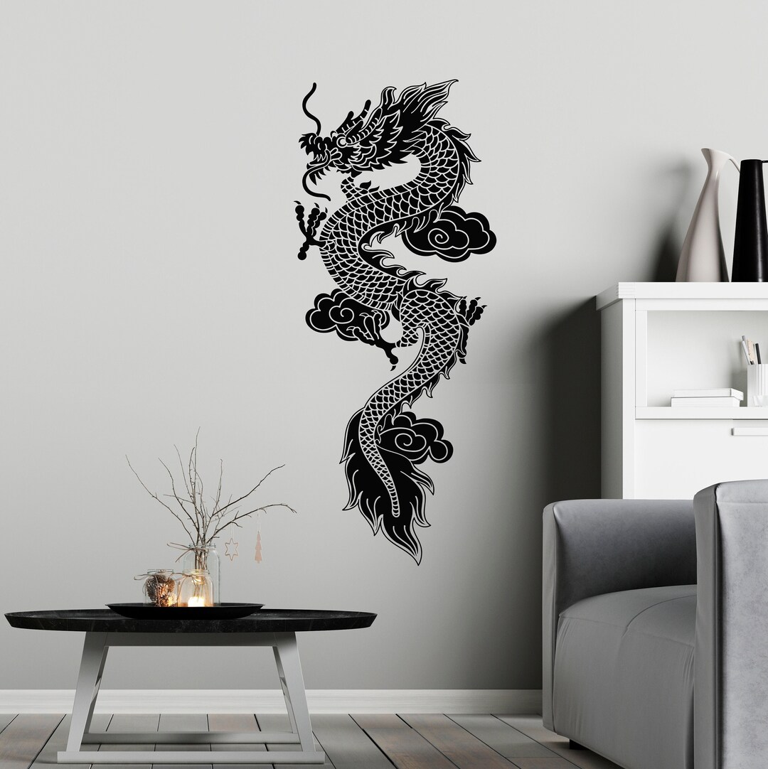 Chinese Dragon Vinyl Wall Decal: Asian Home Decor 1358da - Etsy