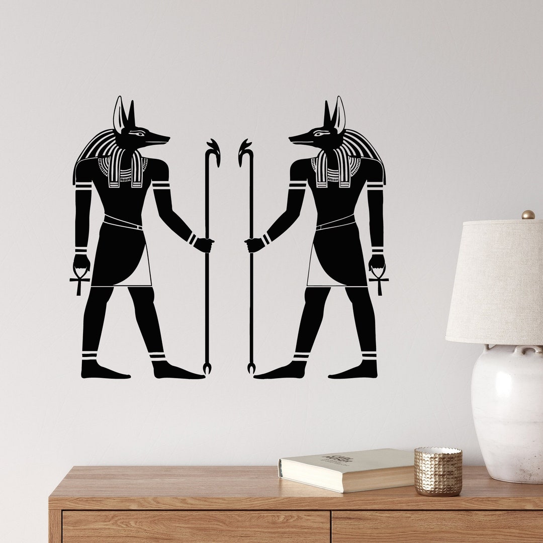 Egypt Vinyl Wall Decal Ancient Interior Egyptian Gods Anubis Stickers ...