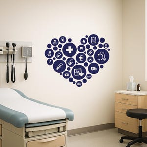 Heart Vinyl Wall Decal Medical Office Hospital Health Care Pharmacy ...
