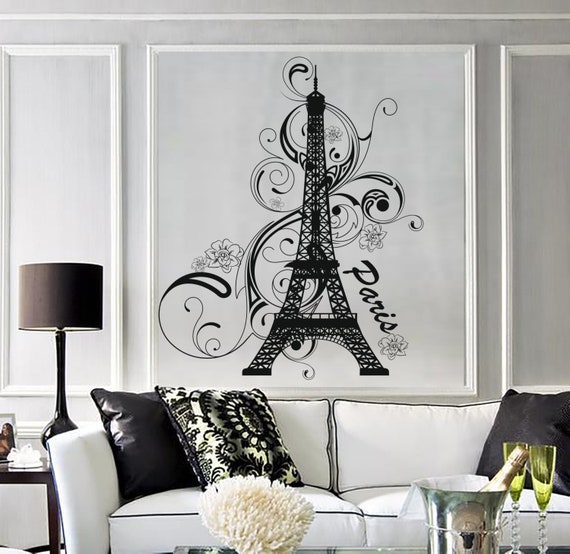 Wall Decals Eiffel Tower Modern Building Landscape Wall Art Pictures