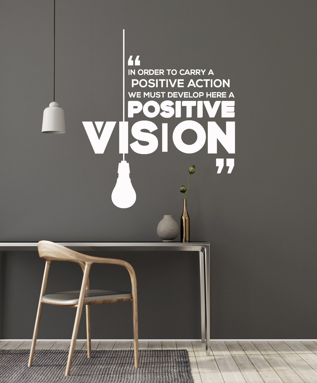 Motivational Office Decor: Positive Vision Quote Vinyl Wall Decal ...