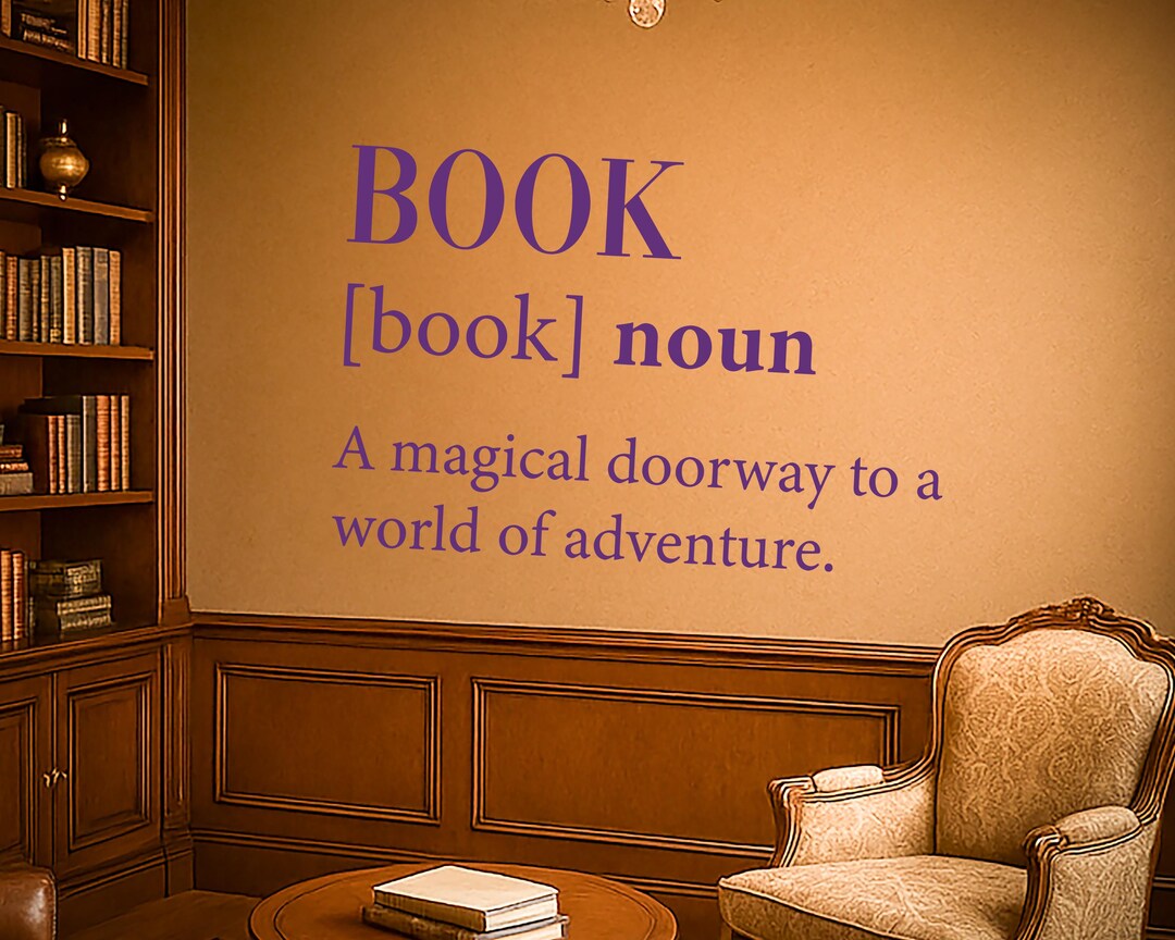 Book Definition Vinyl Wall Decal: Library Reading Room Decor 6502di - Etsy