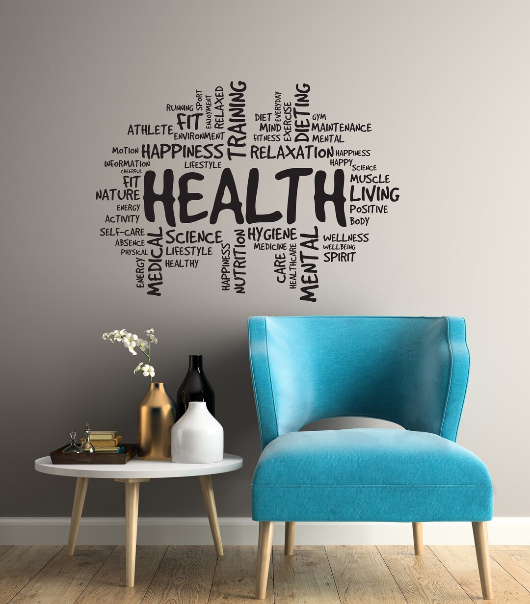 Health Words Vinyl Wall Decal Healthcare Hospital Pharmacy Clinic Home ...