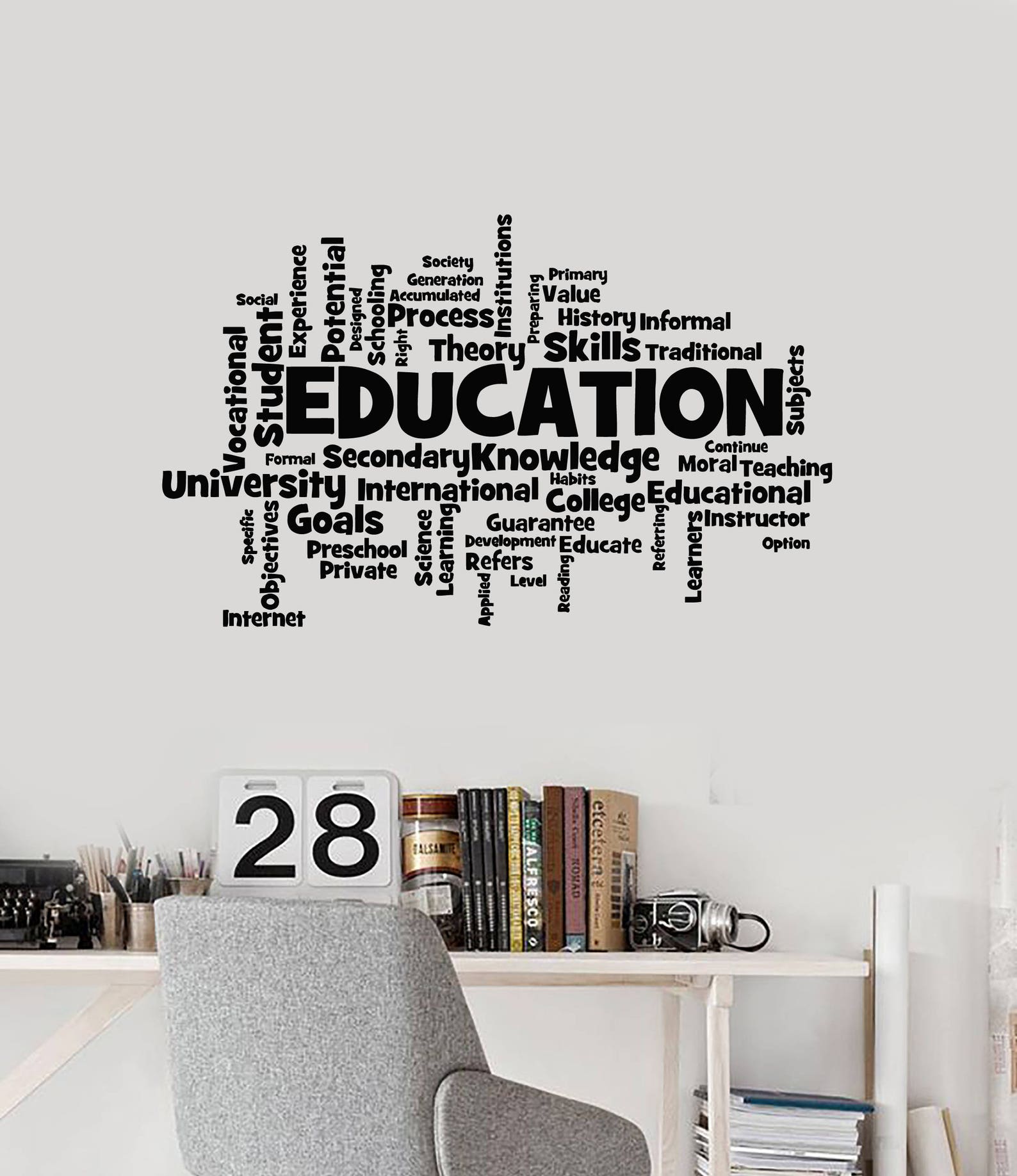 Education Vinyl Wall Decal Words Cloud School Classroom - Etsy