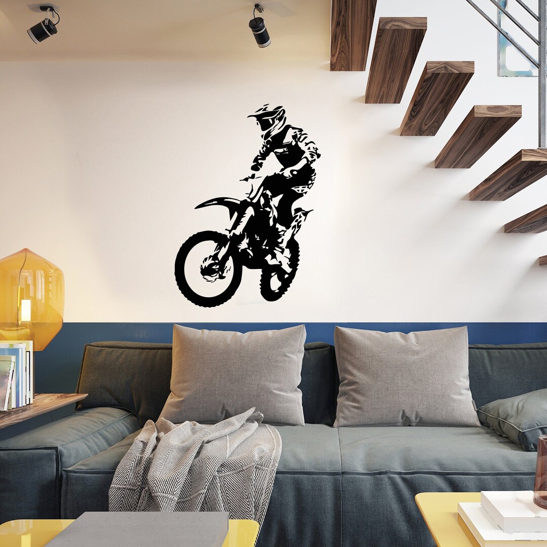 Motocross Vinyl Wall Decal - Dirt Bike Wall Art Decor for Boys Room ...
