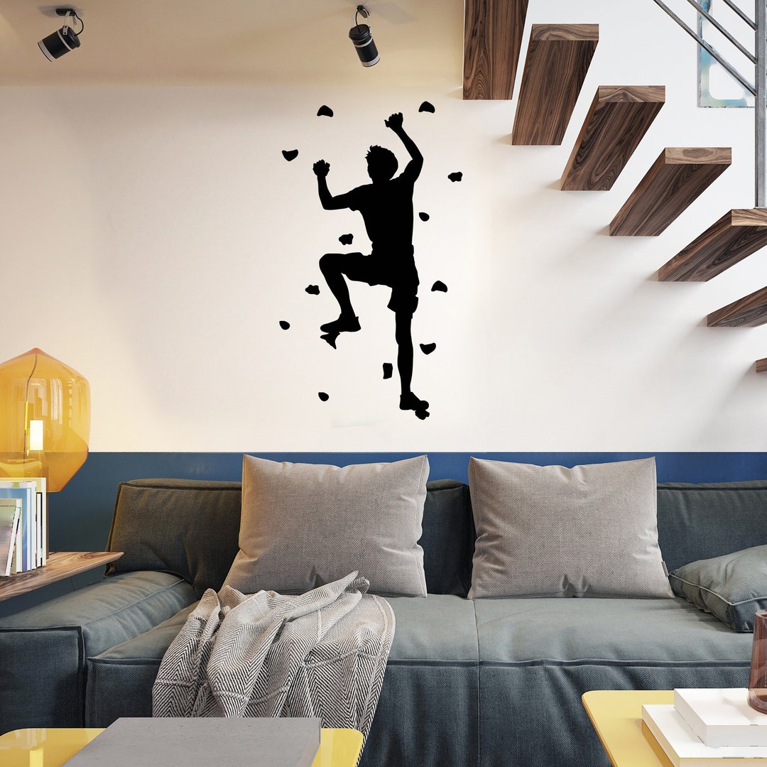 Bouldering Gym Vinyl Wall Decal Climbers Room Climbing Art Stickers ...