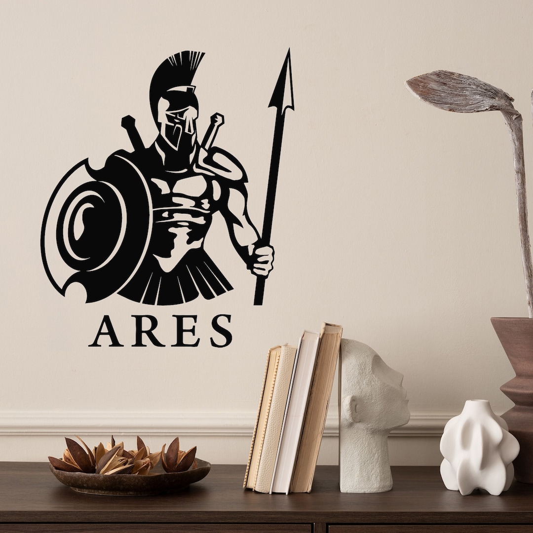 Ares Vinyl Wall Decal God of War Ancient Warrior Greece Greek Mythology ...