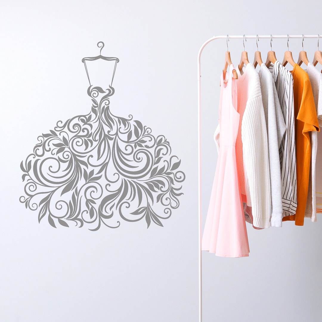 Wedding Dress Vinyl Wall Decal Logo Women's Clothing Atelier Store ...