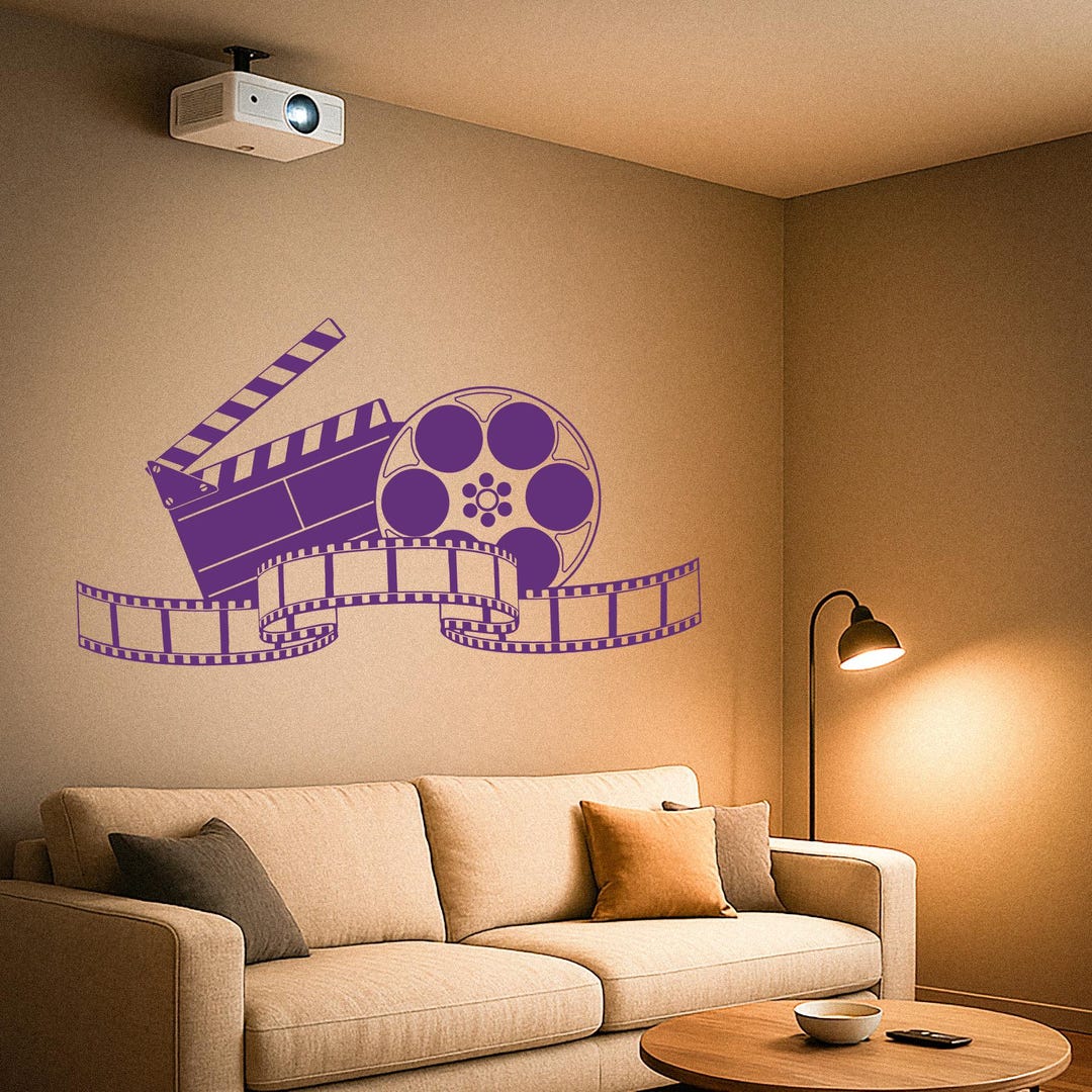 Cinema Wall Decal – Film Strip Vinyl Sticker for Home Theater Room ...
