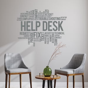 Help Desk Vinyl Wall Decal Business Office Space Decoration Idea Office ...