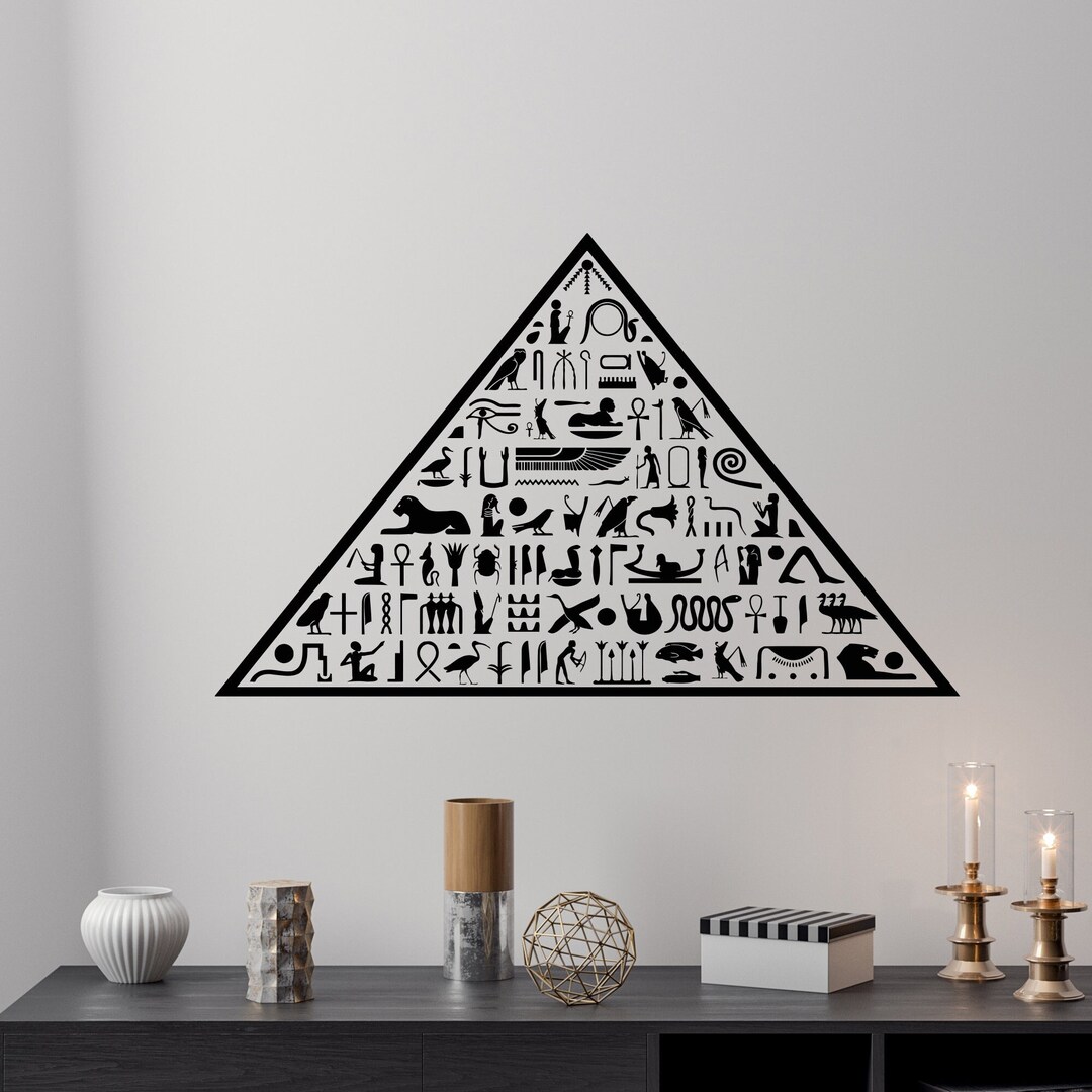 Hieroglyphs Wall Vinyl Decal Ancient Egyptian Letters Triangle History ...