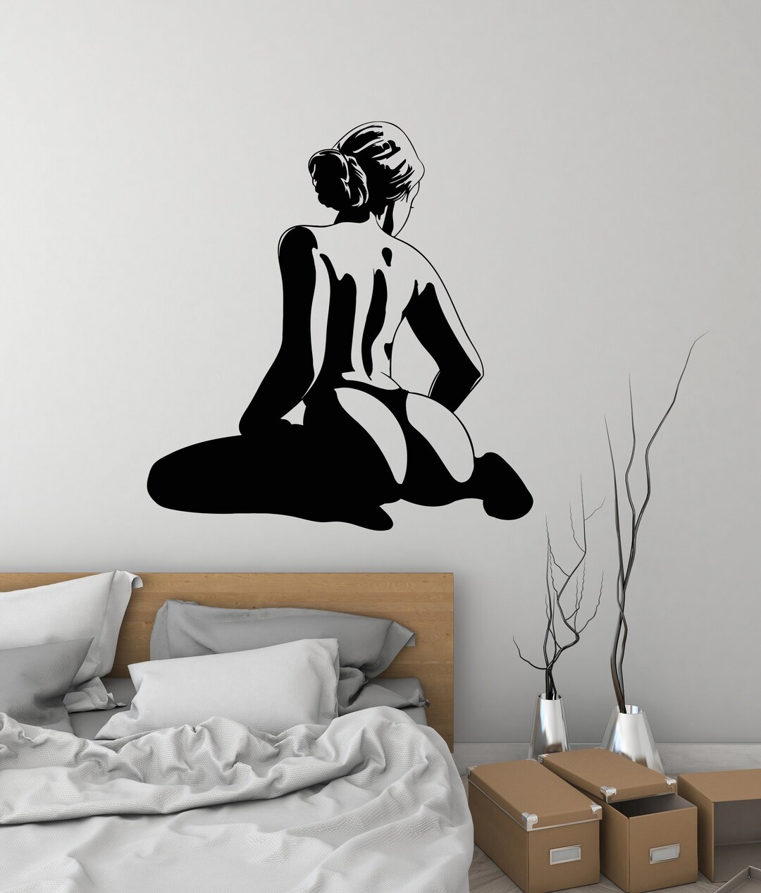 Hot Sexy Woman Vinyl Wall Decal Girl Bedroom Decor Stickers Mural