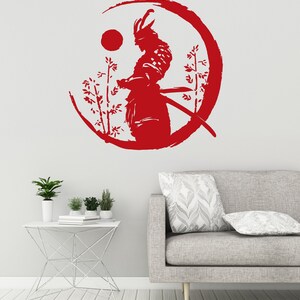 Samurai Circle Vinyl Wall Decal Japanese Warrior Enso Japan Asian Art ...