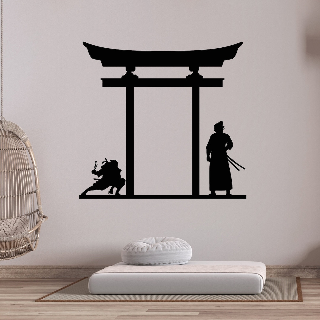 Samurai Vinyl Wall Decal Japanese Gate Fighters Ninja Martial Arts ...