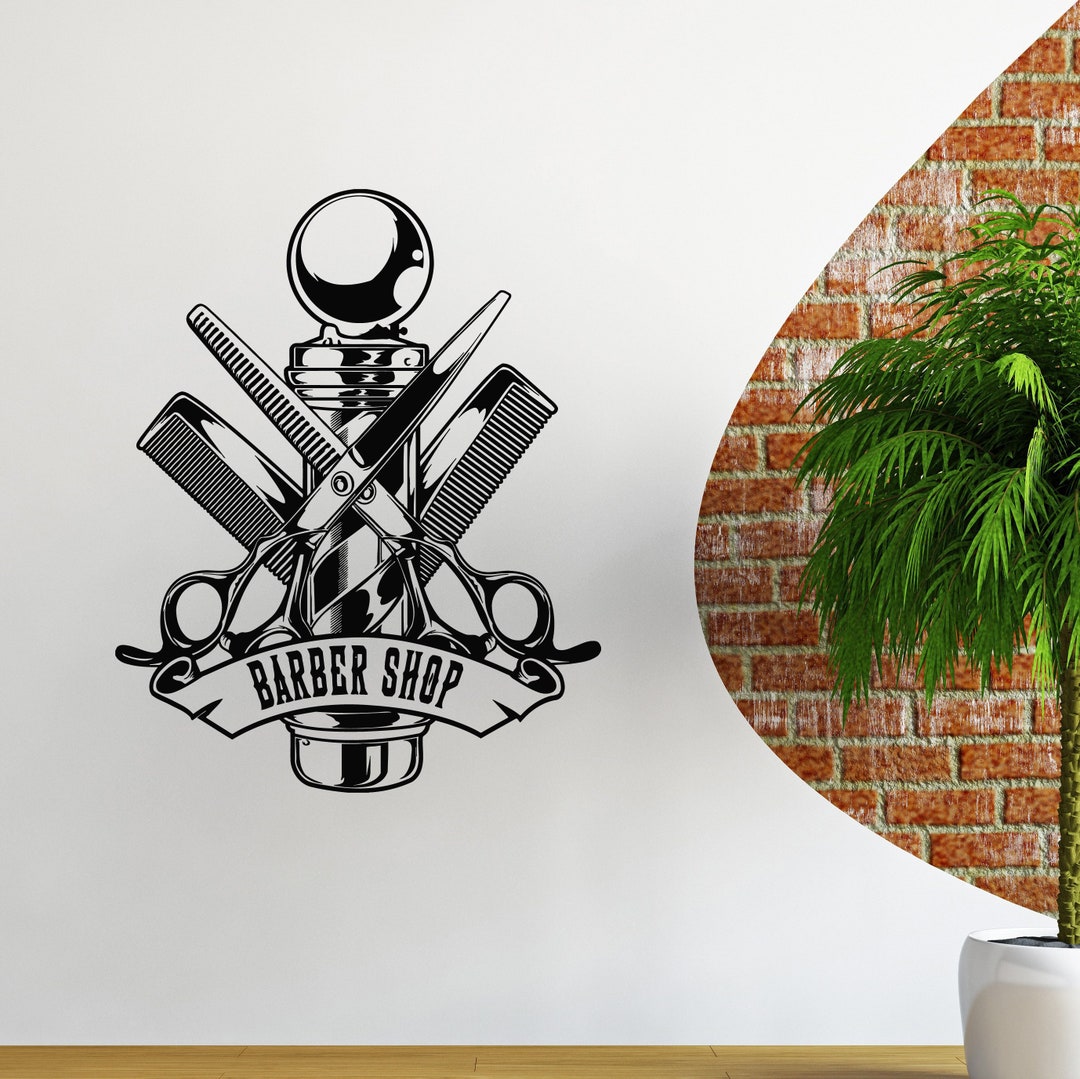 Barber Vinyl Wall Decal Stylist Hair Salon Hairdresser Barbershop ...