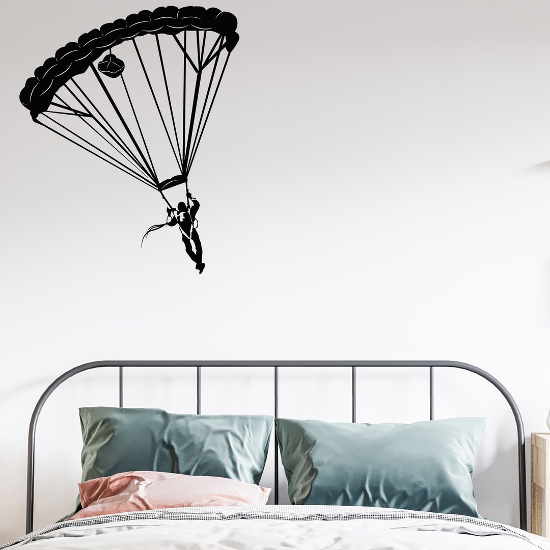 Skydiver Wall Vinyl Decal Parachute Extreme Sports Skydiving ...