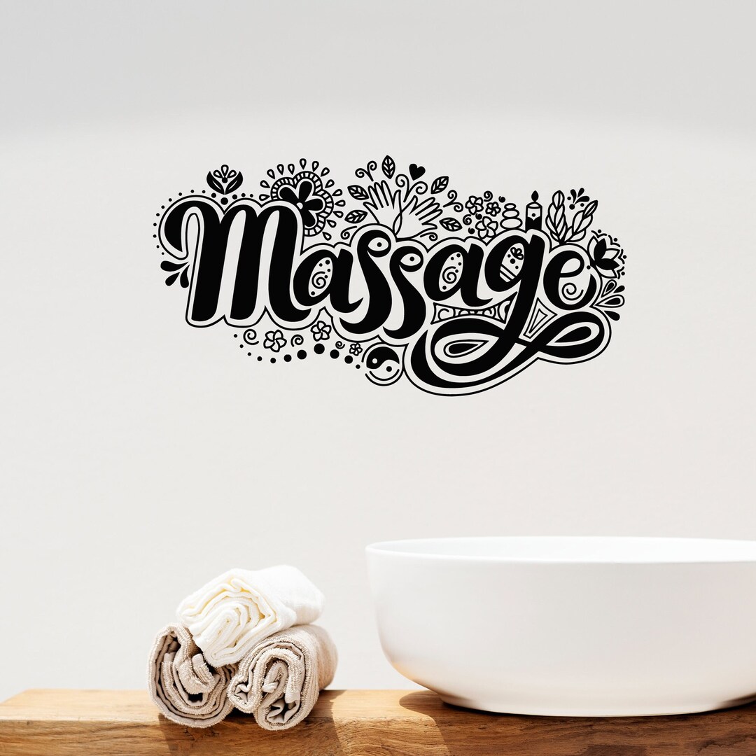 Massage Vinyl Wall Decal Therapy Body Care Relax Spa Salon Stickers ...