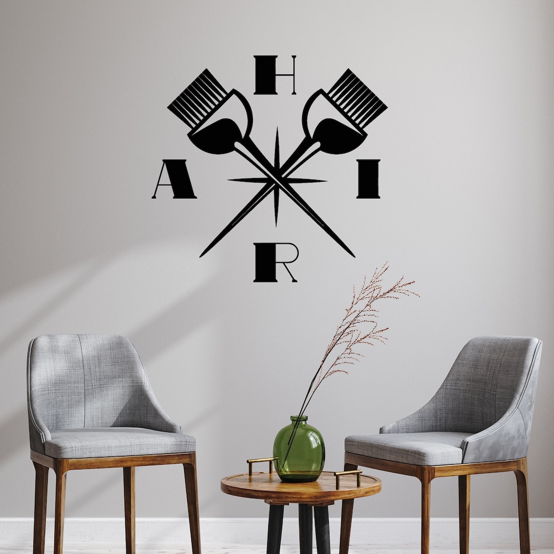 Stylist Vinyl Wall Decal Beauty Salon Hair Barber Tools Haircut ...