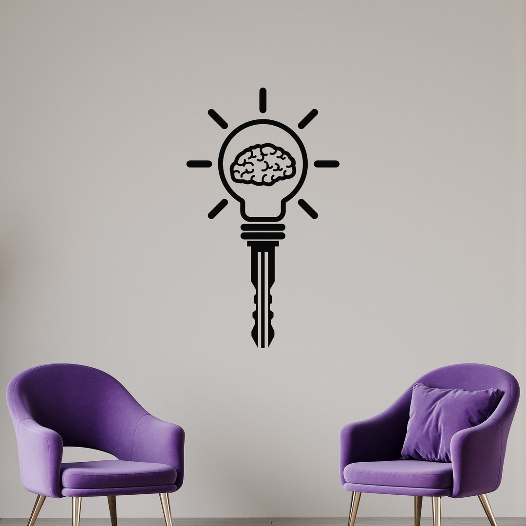 Brain Power Vinyl Wall Decal Idea Brainstorm for Creative Spaces Home ...