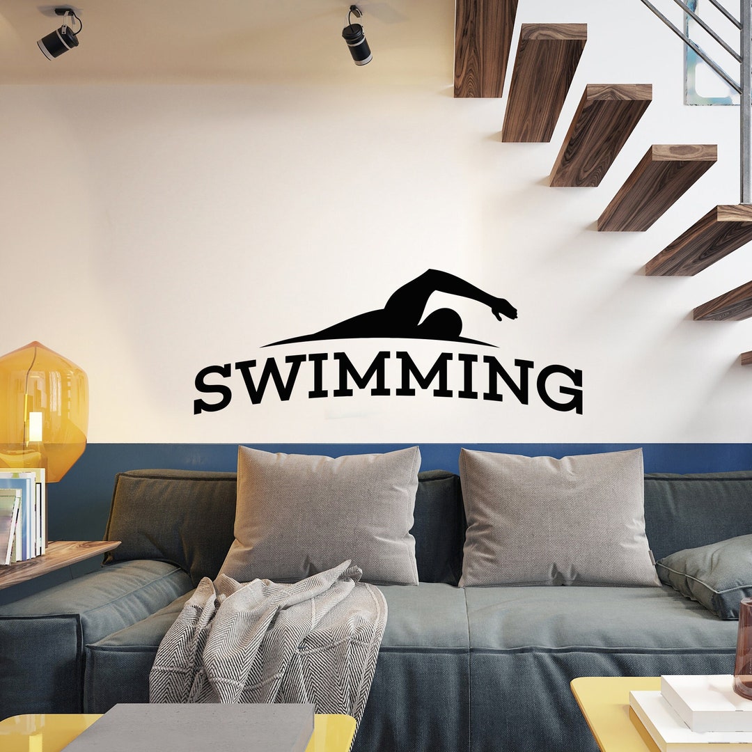 Swimming Pool Vinyl Wall Decal - Home Decor for Water Lovers Swim Team ...
