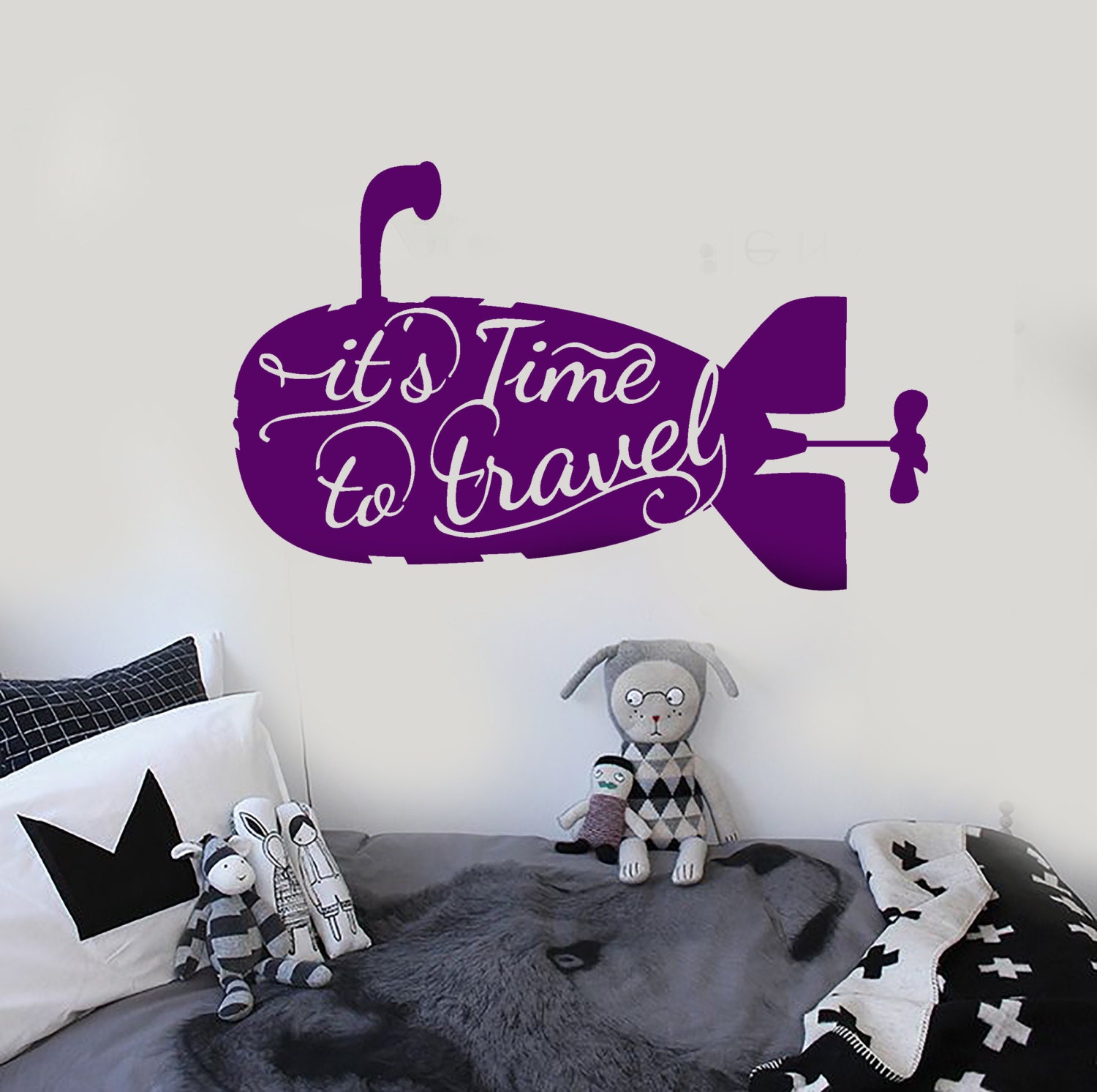 Wall Vinyl Decal Travel Quotes It's Time to Travel - Etsy