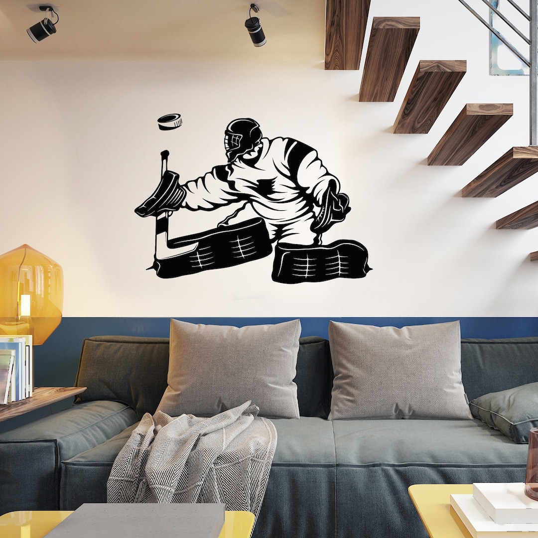 Hockey Goalkeeper Wall Art - Vinyl Decal for Sports Fans - Kids Bedroom ...
