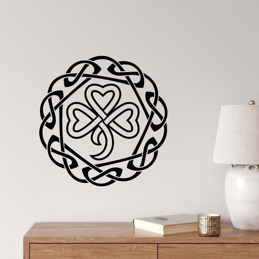 Clover Vinyl Wall Decal Trefoil Leaf Celtic Pattern Irish Symbol ...