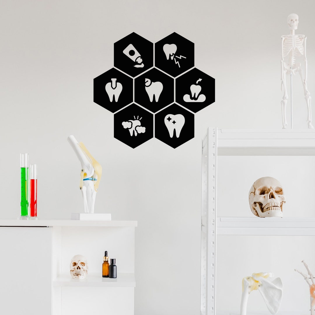 Teeth Vinyl Wall Decal Dentist Clinic Care Healthy Toothpaste Stickers ...