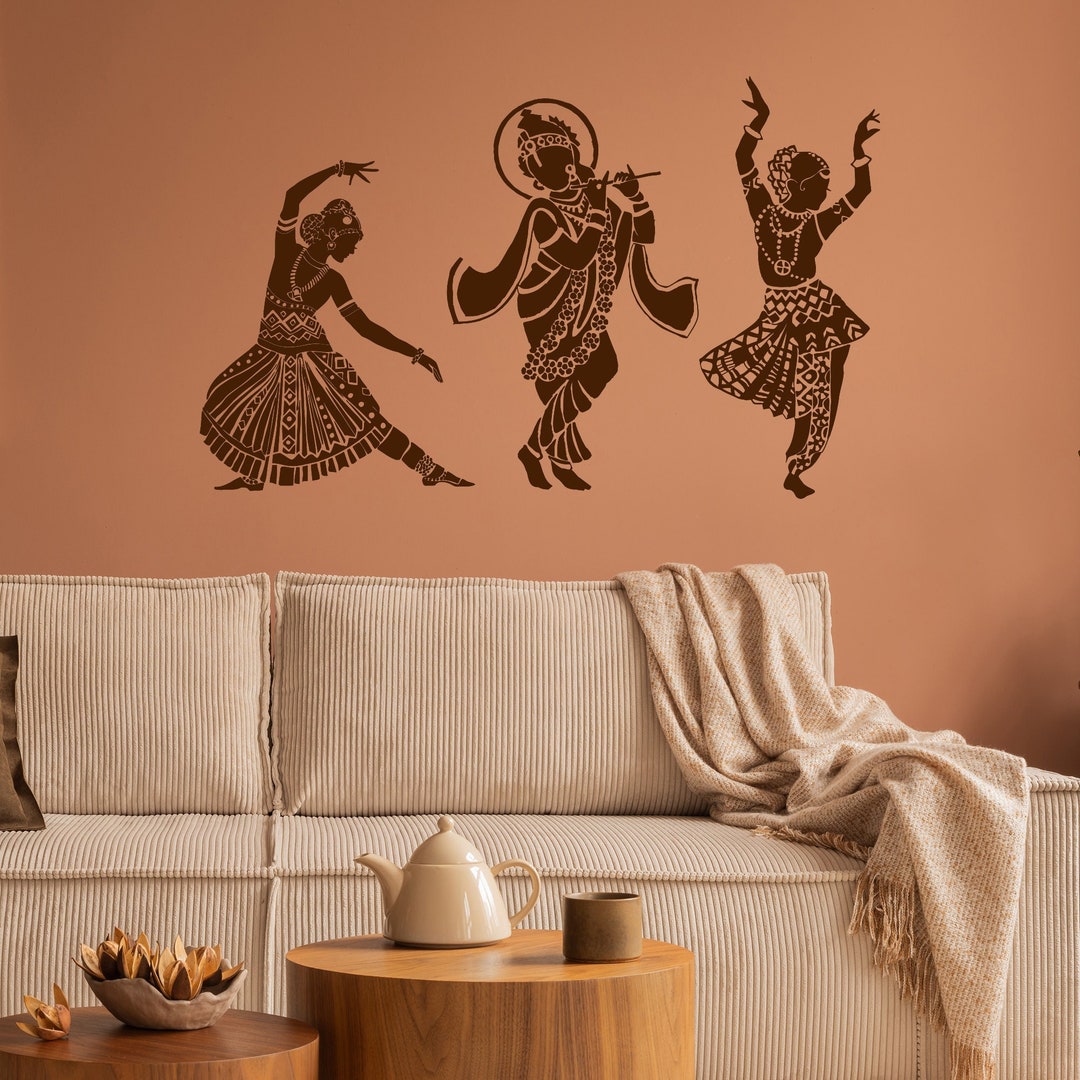 Devadasi Vinyl Wall Decal Female Artist India Indian Dance Studio ...
