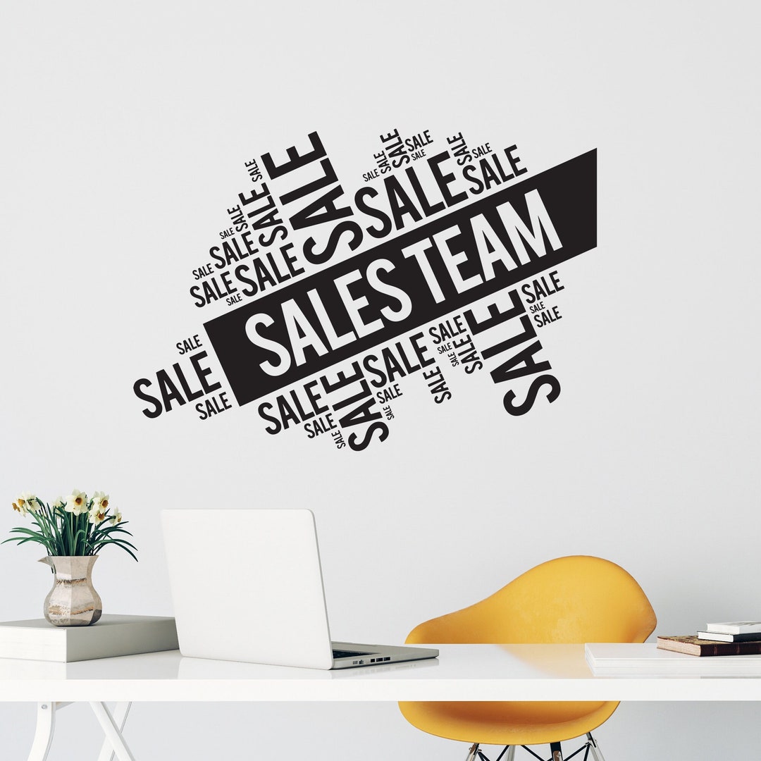 Inspirational Sales Team Words Wall Decal - Business Gift Idea ...