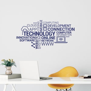 Technology Vinyl Wall Decal Innovation Software Company IT Art Tech ...