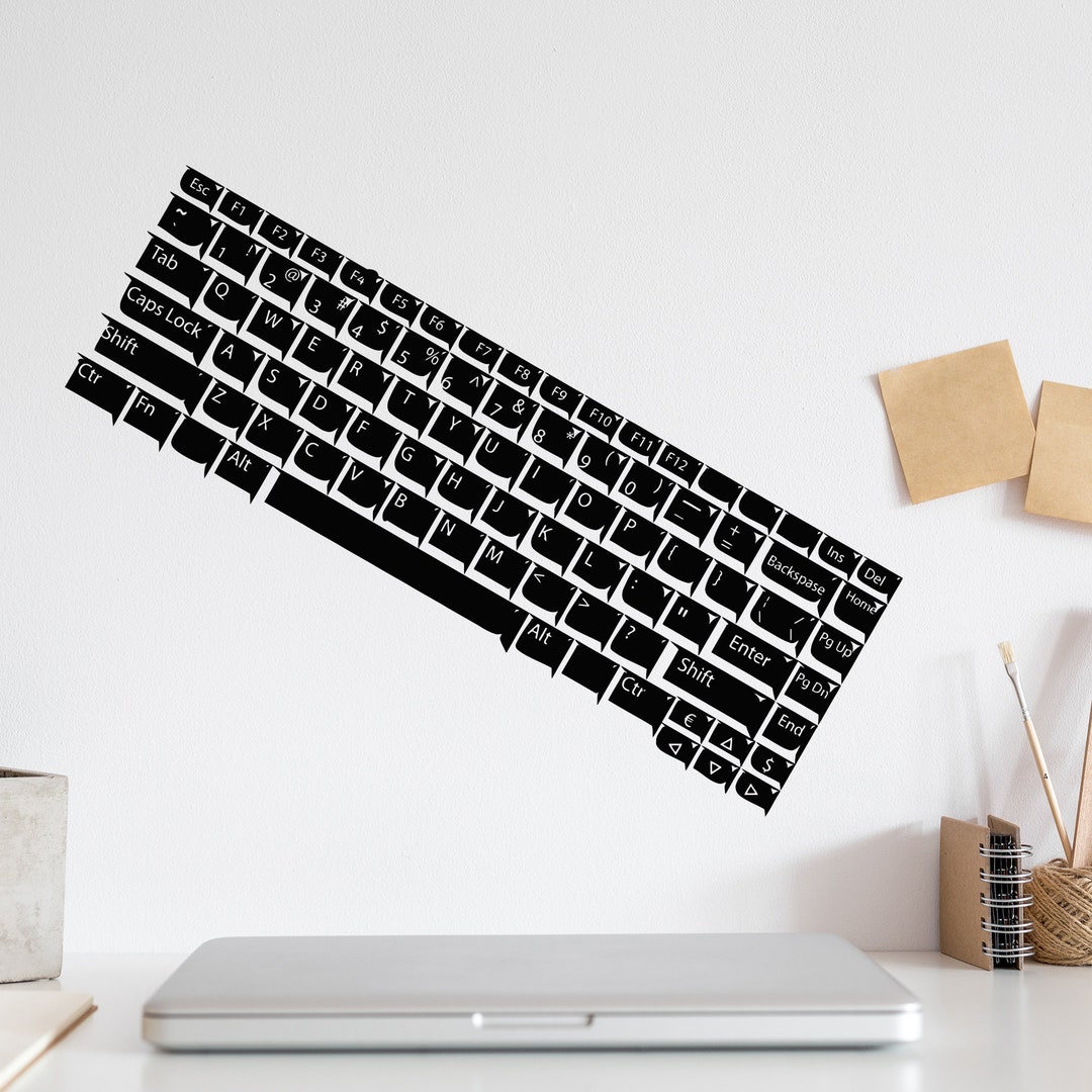 Keyboard Wall Vinyl Decal Office Gamer Teen Room Decor System ...