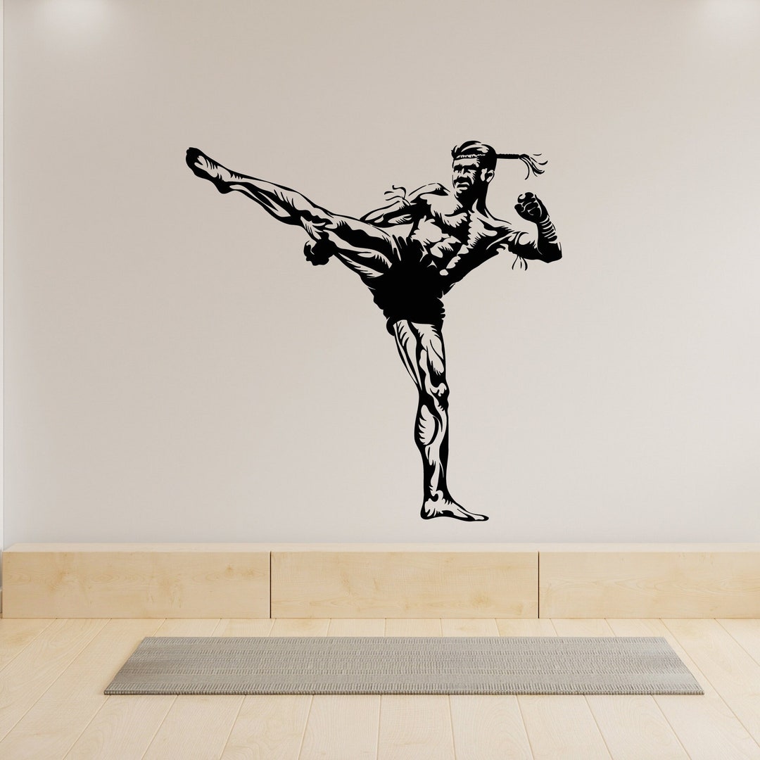 Fighting Vinyl Wall Decal Fight Club Gym Sports Martial Arts Stickers ...